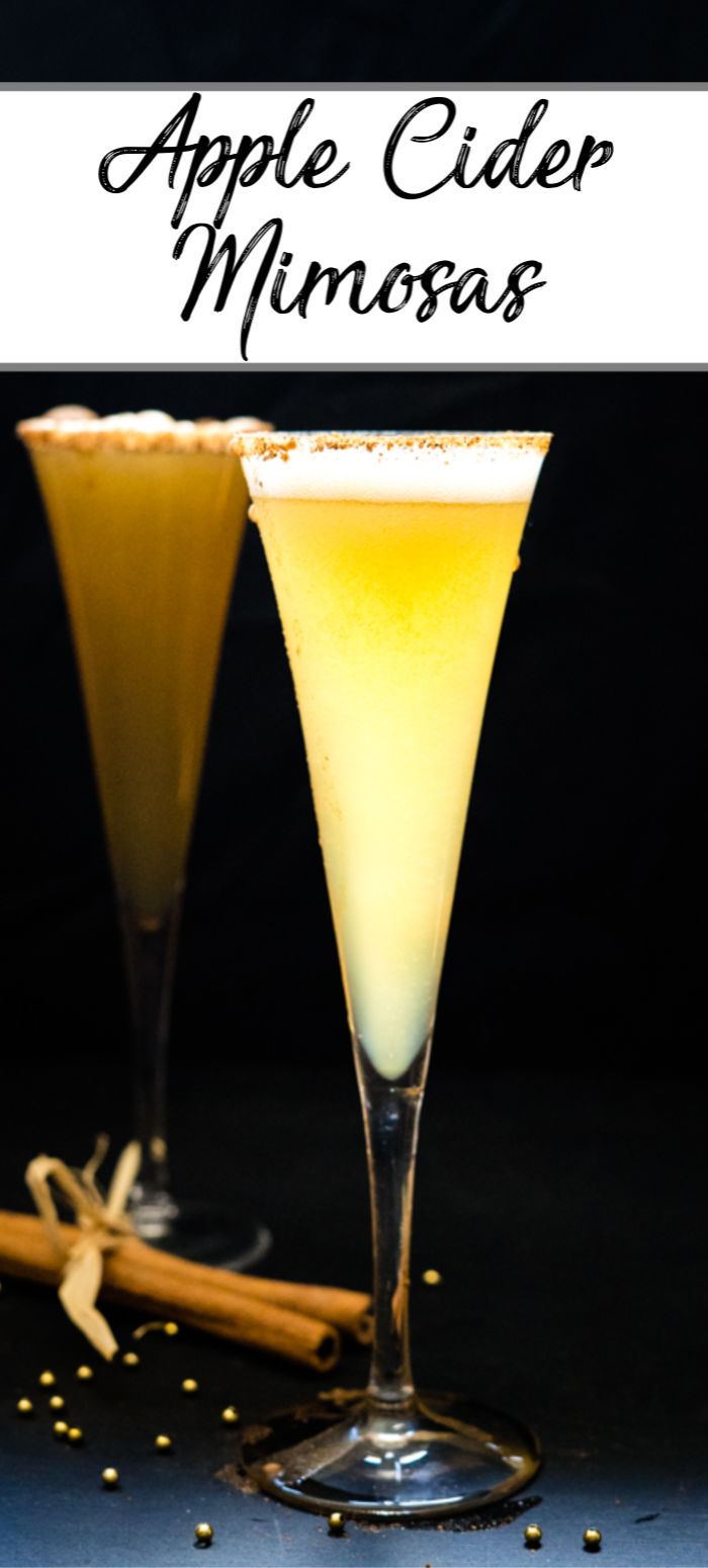 A Sparkling Apple Cider Mimosa Recipe perfect for holiday celebrations!