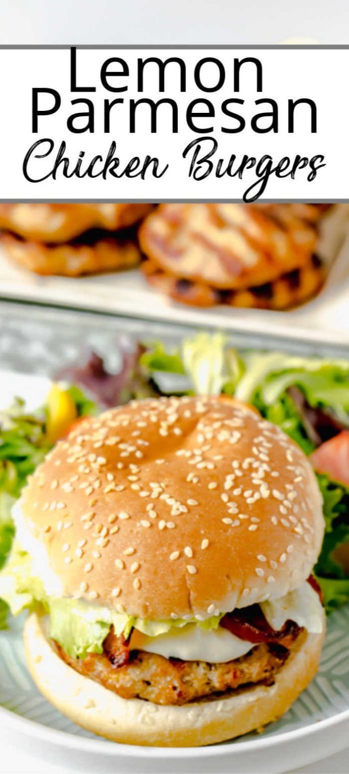 Lemon Parmesan Ground Chicken Burgers - The Delicious Spoon