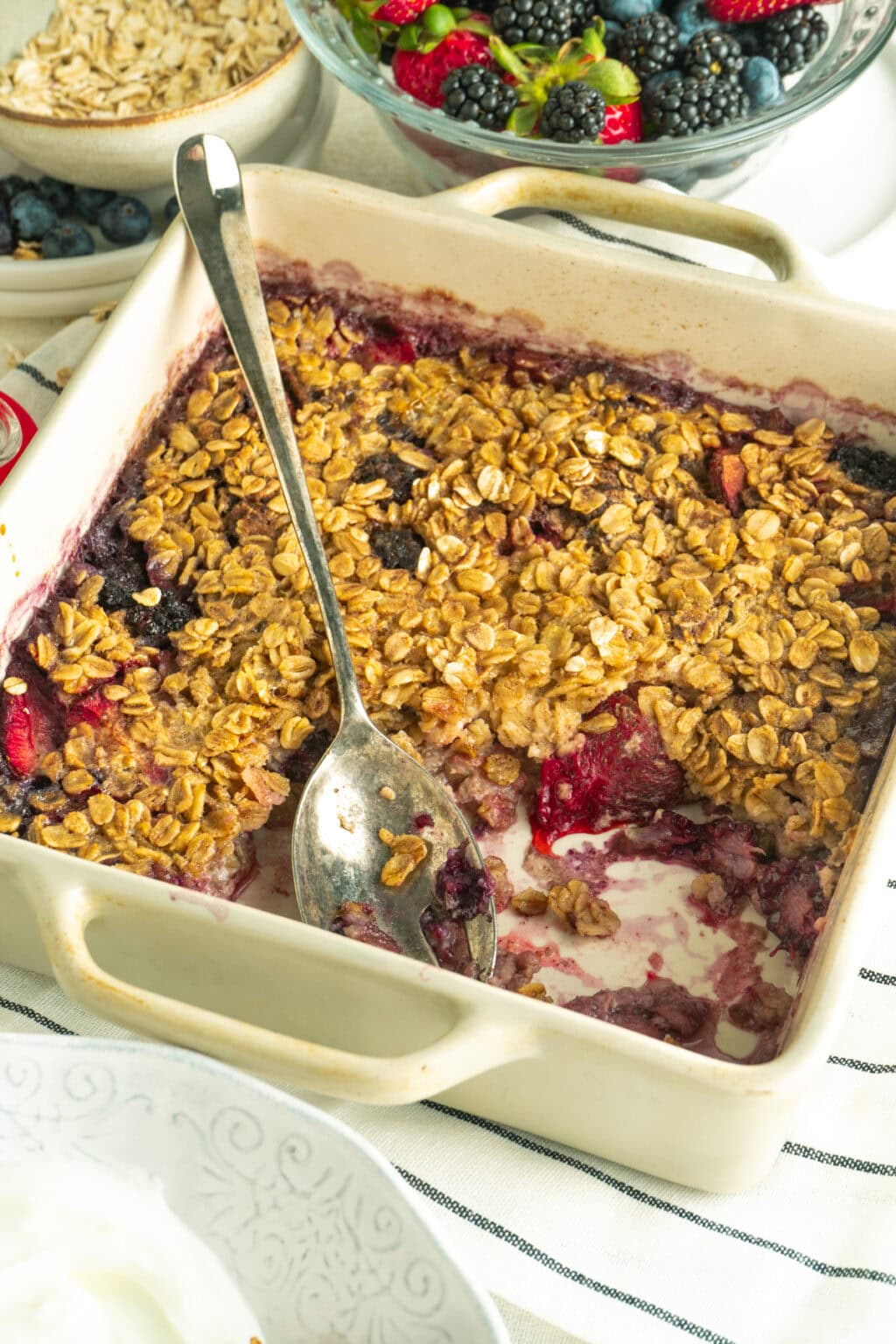 Baked Berry Oatmeal Breakfast Casserole - The Delicious Spoon