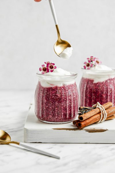 Pretty in Pink Overnight Chia Pudding- The Delicious Spoon