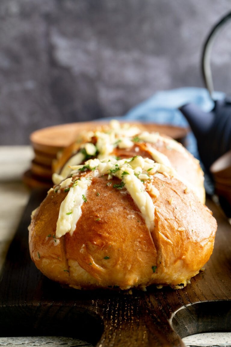 Sweet Cream Cheese Stuffed Korean Garlic Bread