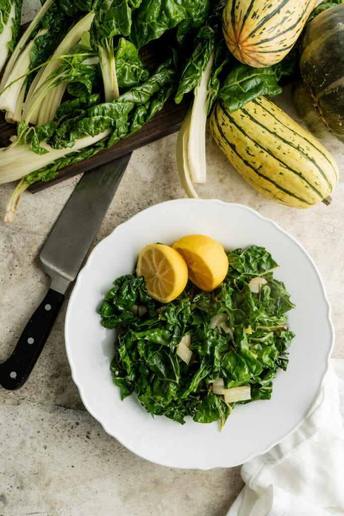 Garlicky Sauteed Chard - A perfect side to fish or chicken.