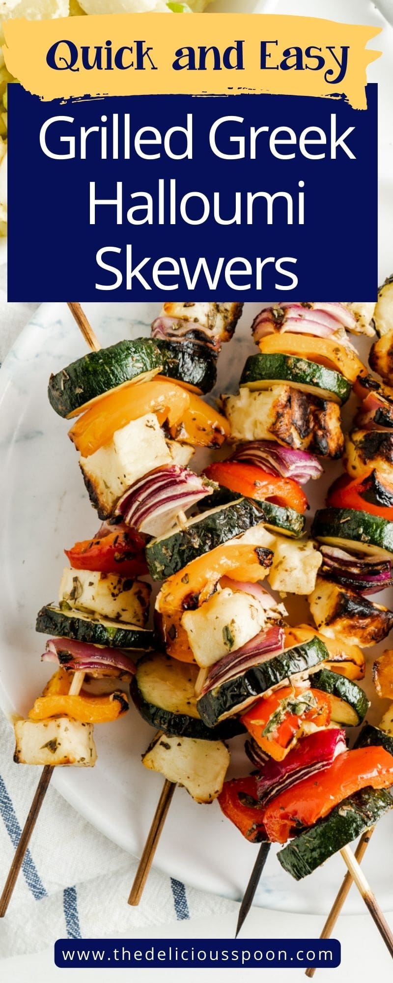 Grilled Greek Halloumi Skewers - a meal everyone can enjoy!