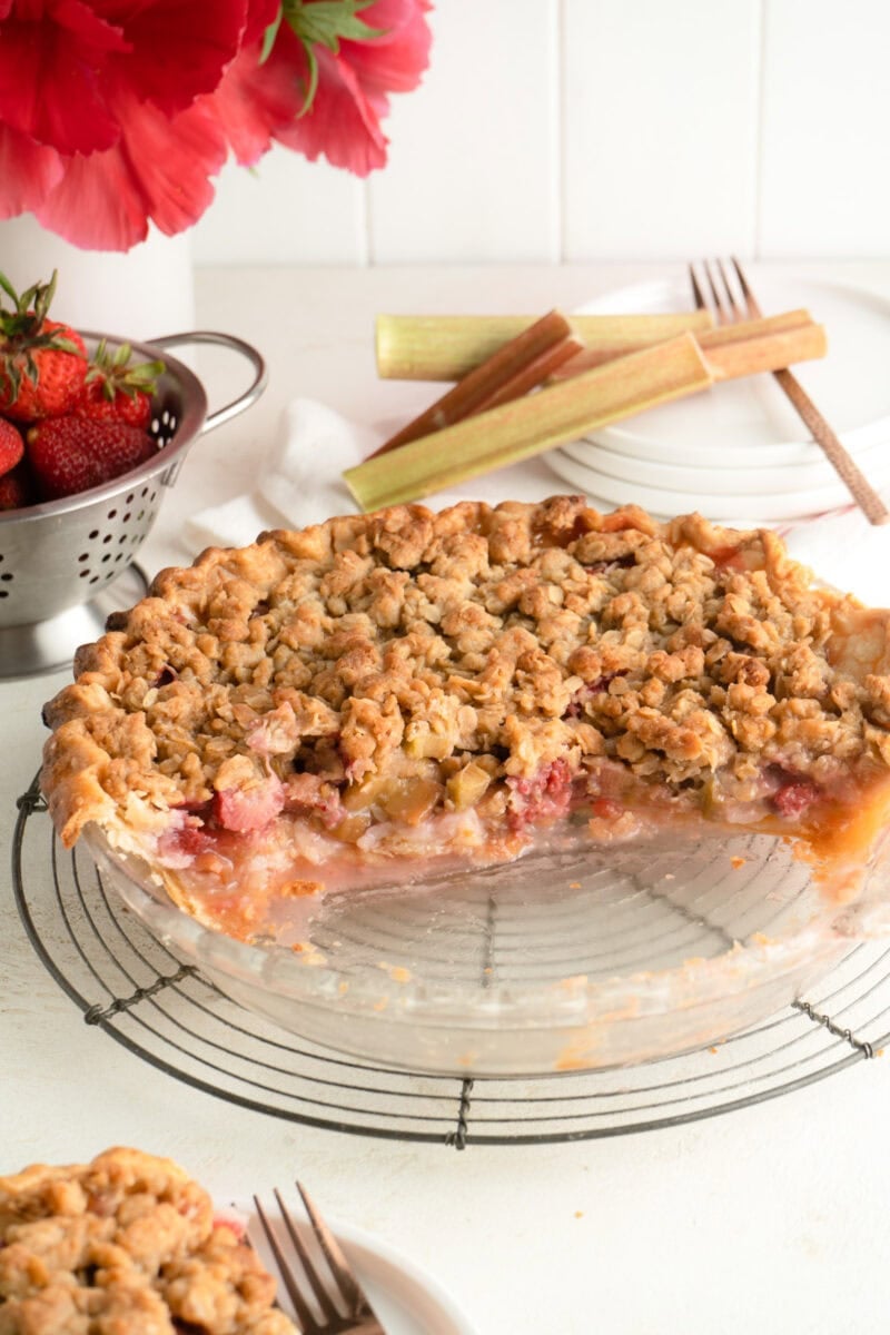 Easy Strawberry Rhubarb Pie With Crumble Topping- The Delicious Spoon