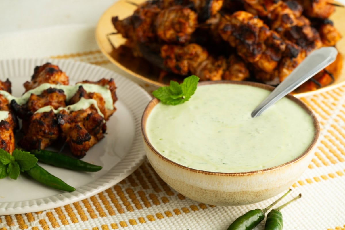 Mint Yogurt Sauce with Cilantro and Lemon- The Delicious Spoon